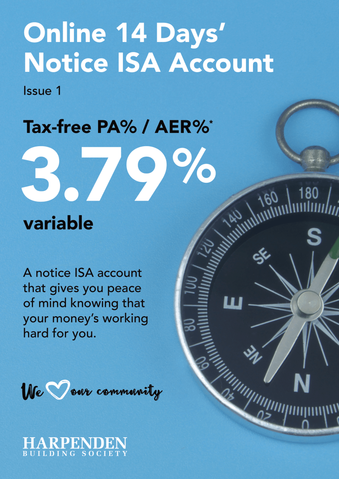 Online 14 Days' Notice ISA (Issue 1) - Harpenden Building Society